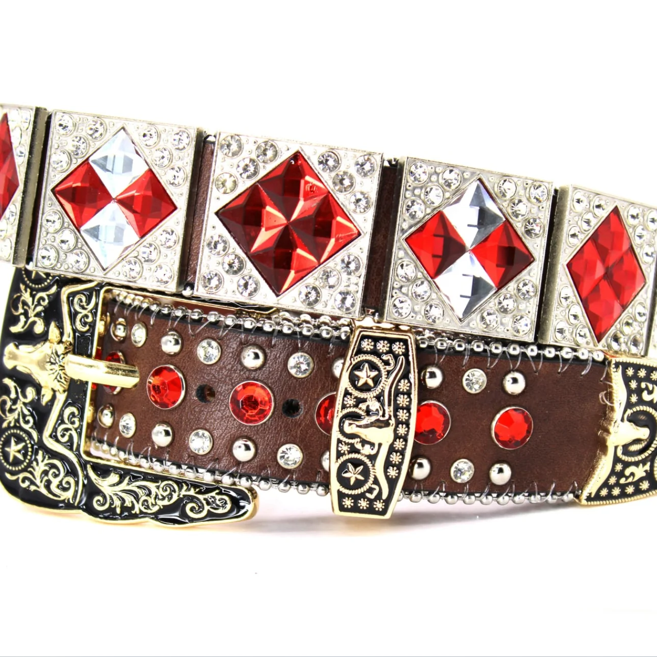New Trend Bling Bling Rhinestone Belt Men Women Western Cowbuy Cowgirl ...