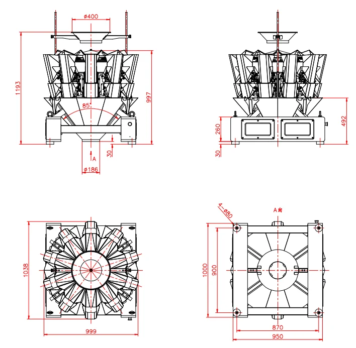 8 Head Multihead Weigher Hardware Plasti Multi-function Packaging ...