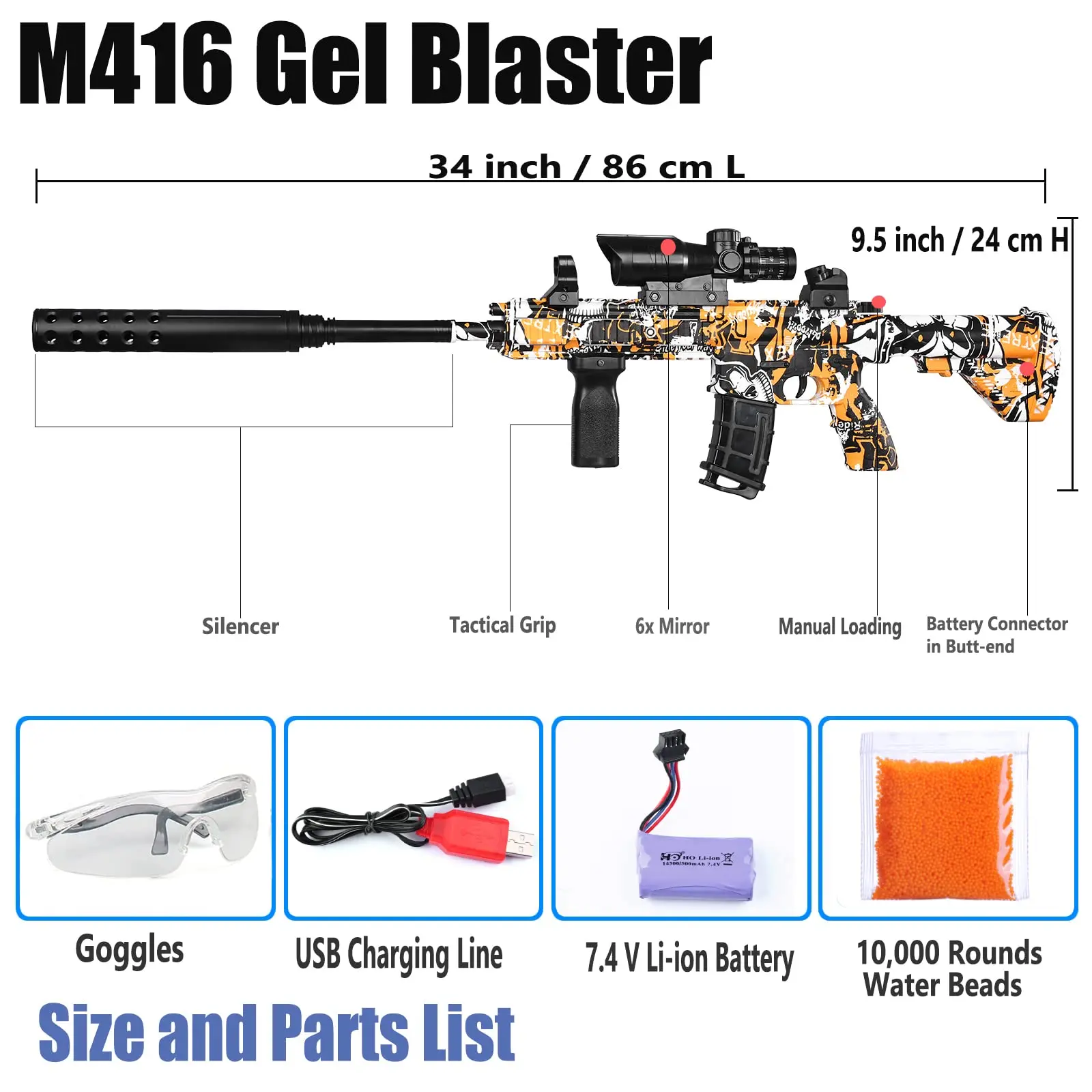 M416 Camouflage Toy Paint Ball Gun With Gel Beads - Buy Electric Gel ...