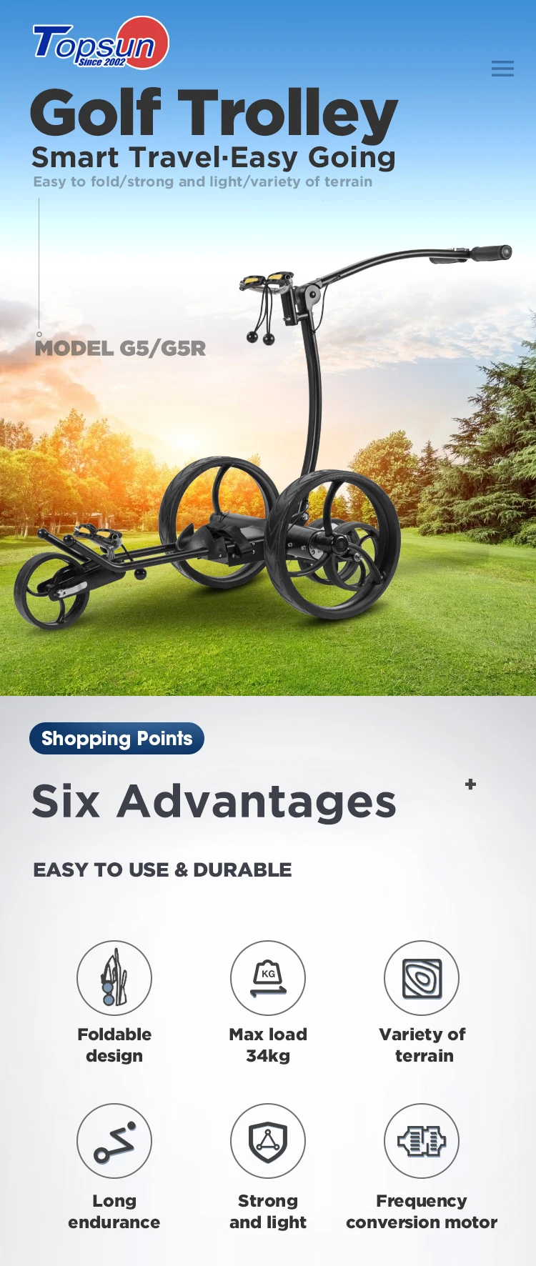 Foldable 3-Wheel Electric Golf Cart with Cruise Control - OEM/ODM