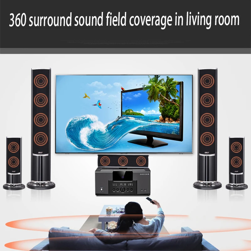 KYYSLB 5.1 Home Theater Audio Set - Wireless Surround Sound System for ...