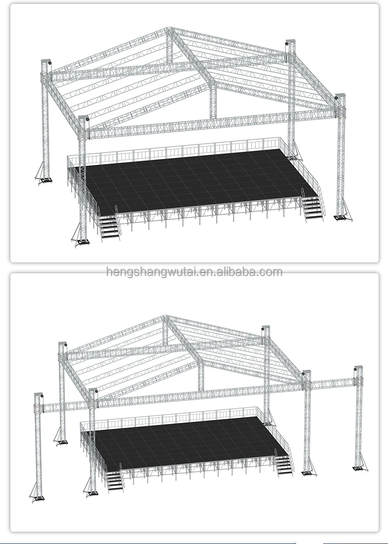 Portable Aluminum Alloy Truss Stage Rigging Lifting System Top-Section ...