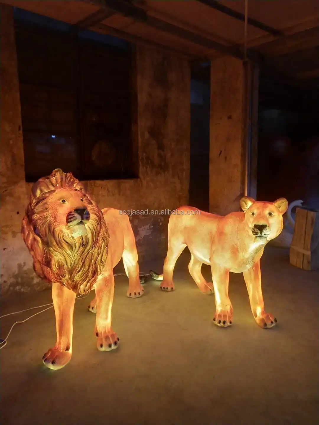 Custom Life Size Lion Statue - Hand-Made Resin Sculpture