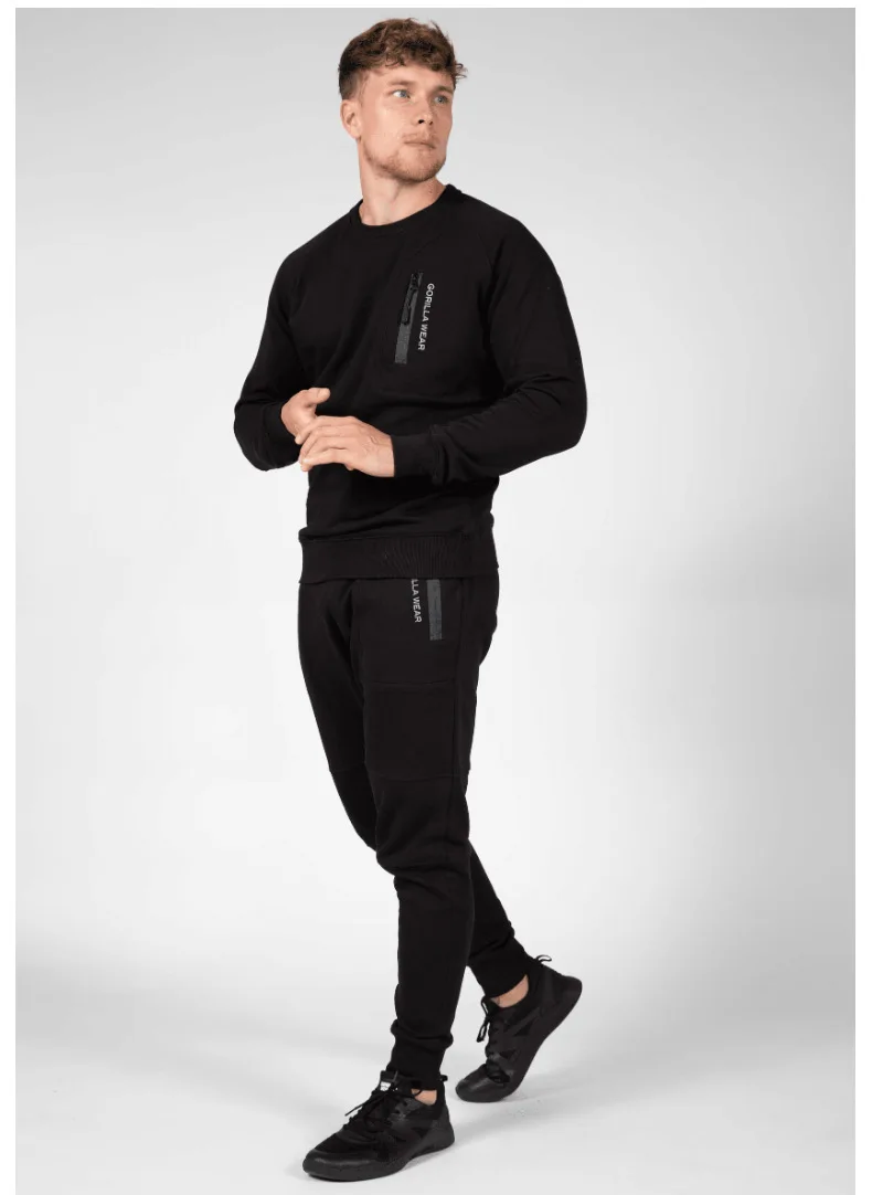Custom Logo Jogger Set Men Crewneck Cotton Sweatshirt And Jogging Pant ...