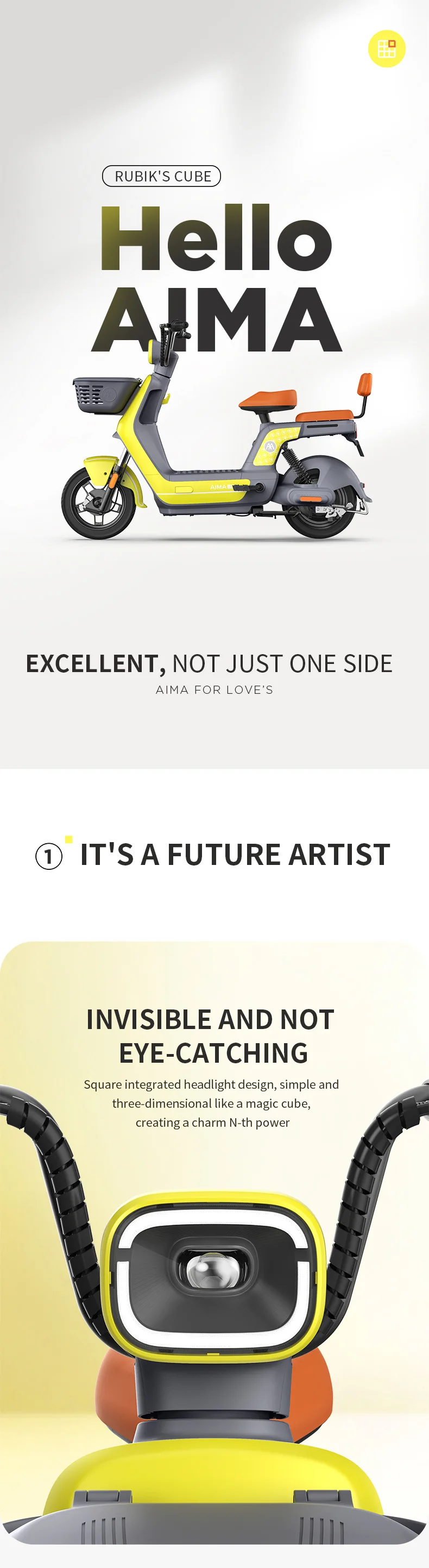 Aima E-scooter Rubik's Cube 60 Nfc 60v 20ah 400w Powerful Adult Electric Scooter Bike Scooter ...