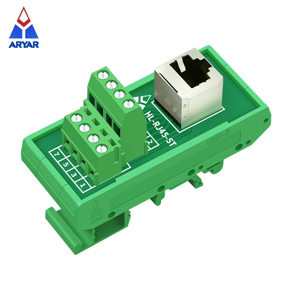 RJ45 Female to Screw Terminal Block Din Rail Connector Block OEM
