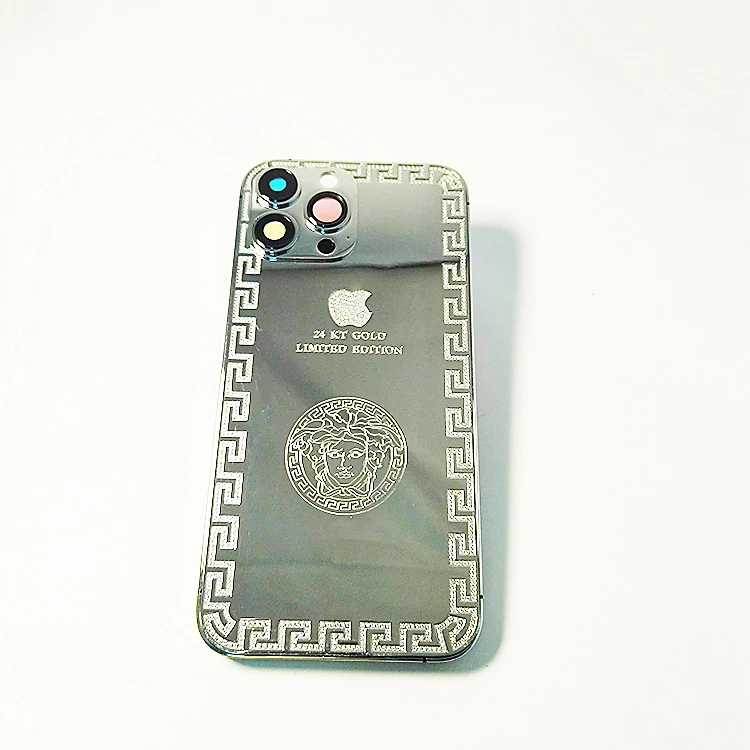Customizable Engraved Logo Luxury Real Gold Plated Mobile Phone Housing ...