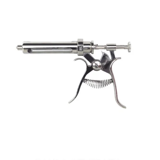 Veterinary Semi-automatic Metal Syringe Various Capacity Animal Vaccine ...