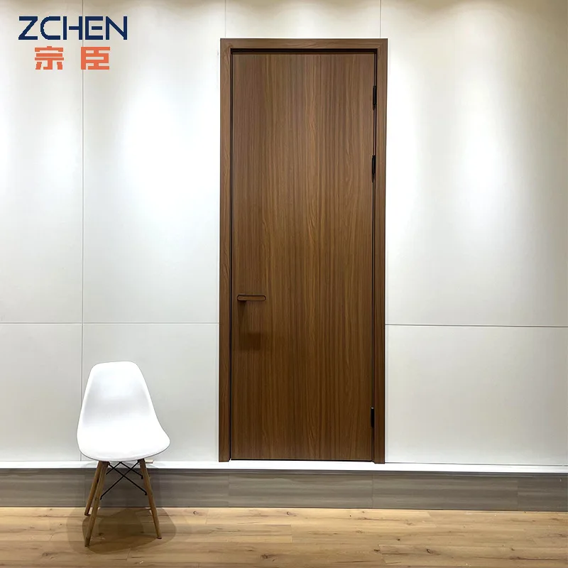 SPAN C-011 Modern Solid Wooden MDF Interior Bedroom Door with Stainless ...