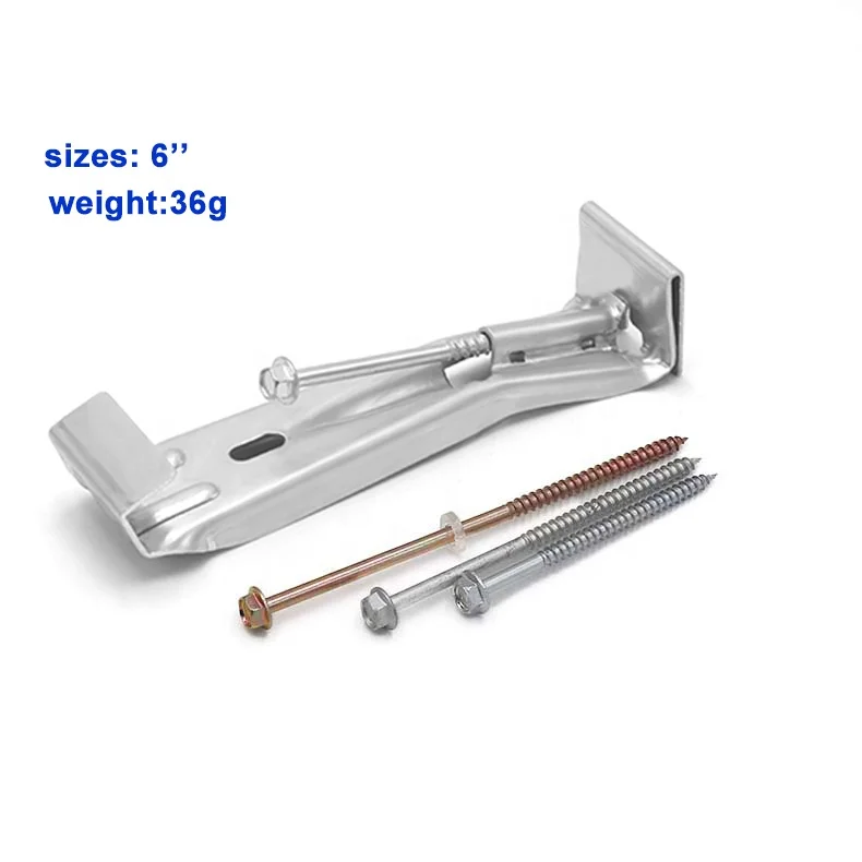 6" Aluminum Rain Hidden Gutter Hangers Brackets for Rainwater Drainage ...