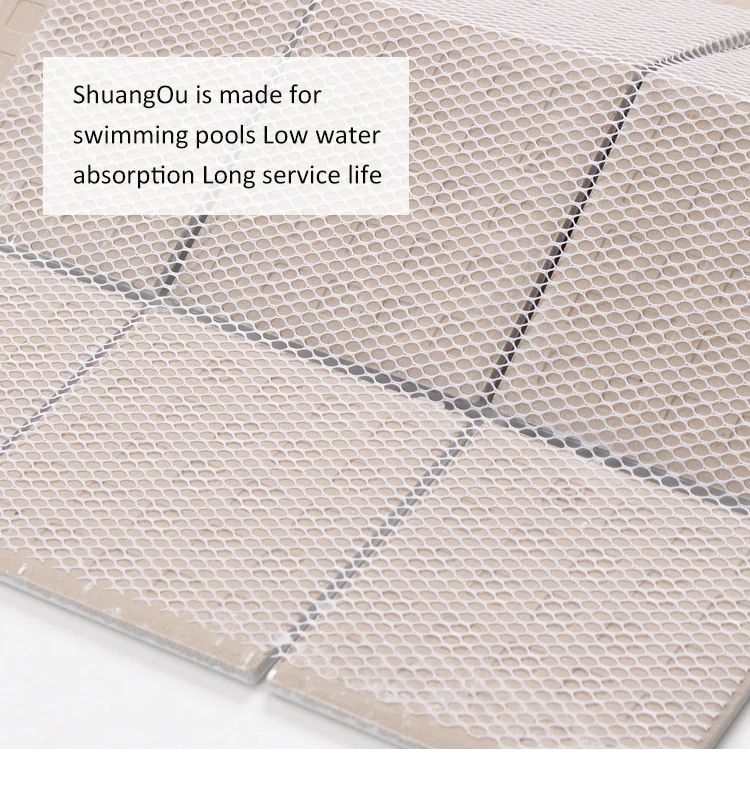 Glacier Blue Marble Look Ceramic Mosaic 4'x4' Swimming Pool Tiles ...