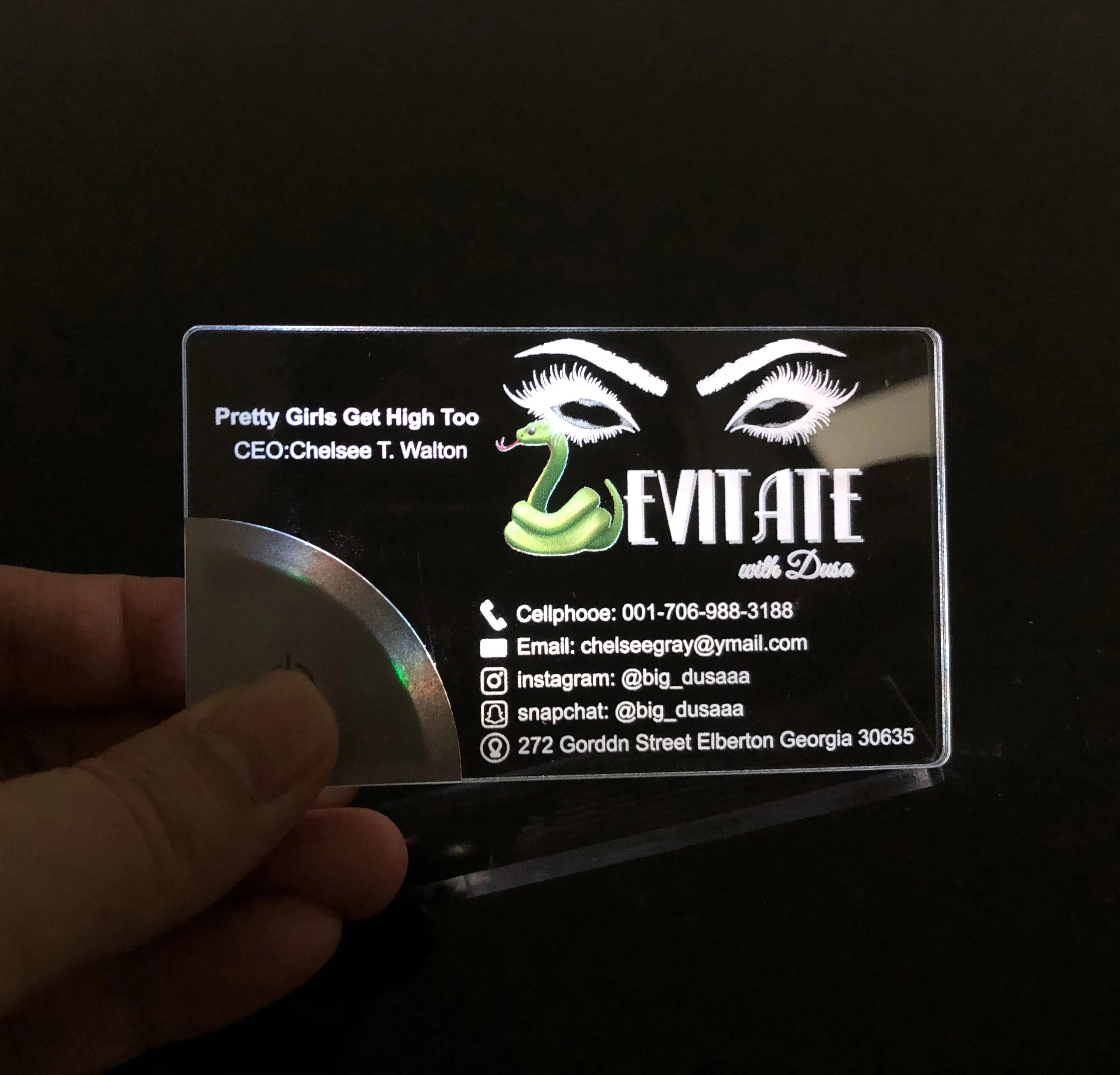 Linli Luxury Business Card Custom Print Logo Acrylic Led Business Card ...