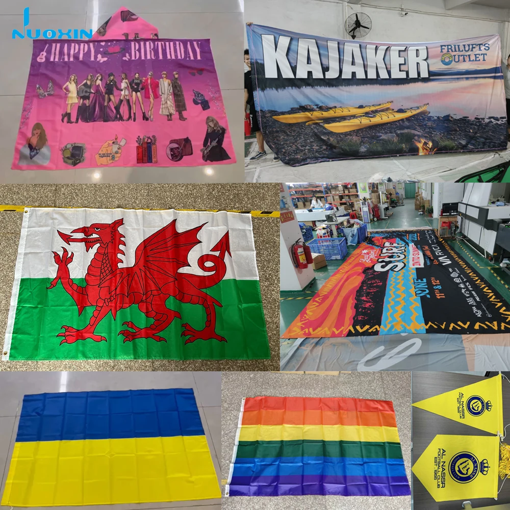 Nuoxin Custom Logo Print Outside Flag 3x5 Double Sided Promotional ...