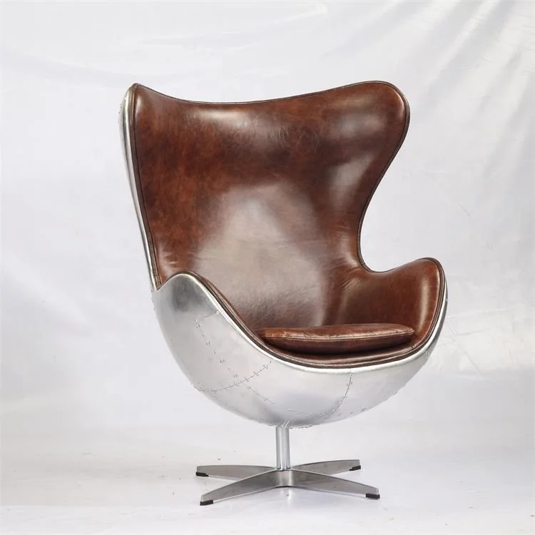Classic Vintage Revolving Aviator Brown Leather Chair - Buy Swivel ...