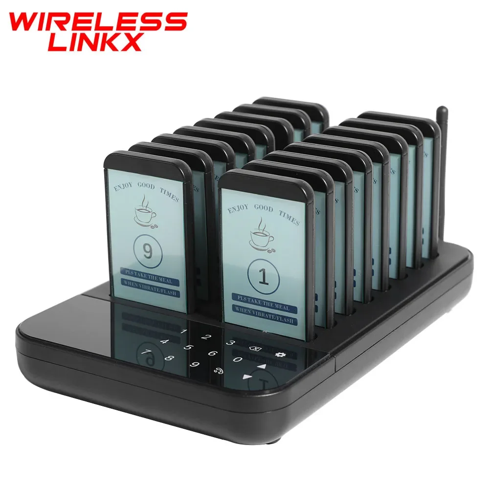 Wirelesslinkx Wireless Restaurant Pager 16 Queue Paging System Calling ...