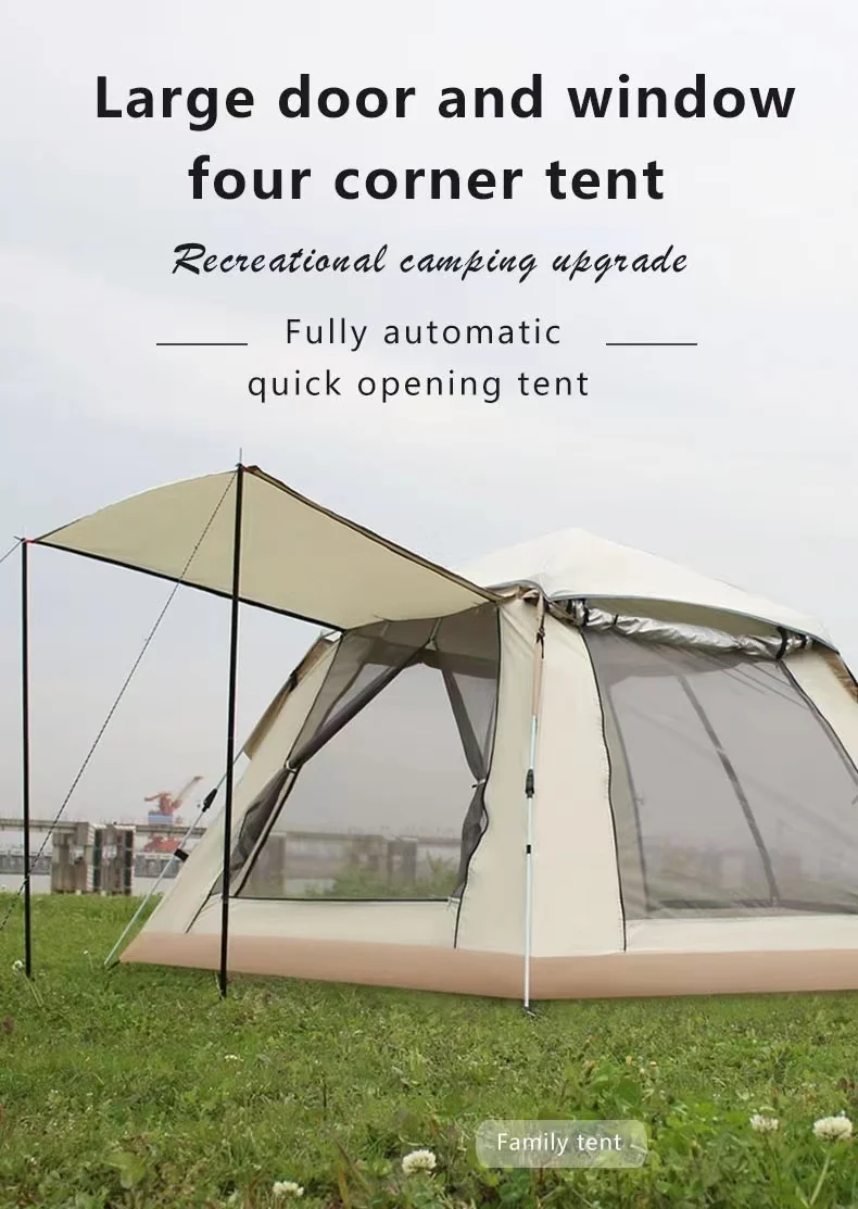 Large Door and Window Four Corner Tent Fully Automatic Quickly Open ...