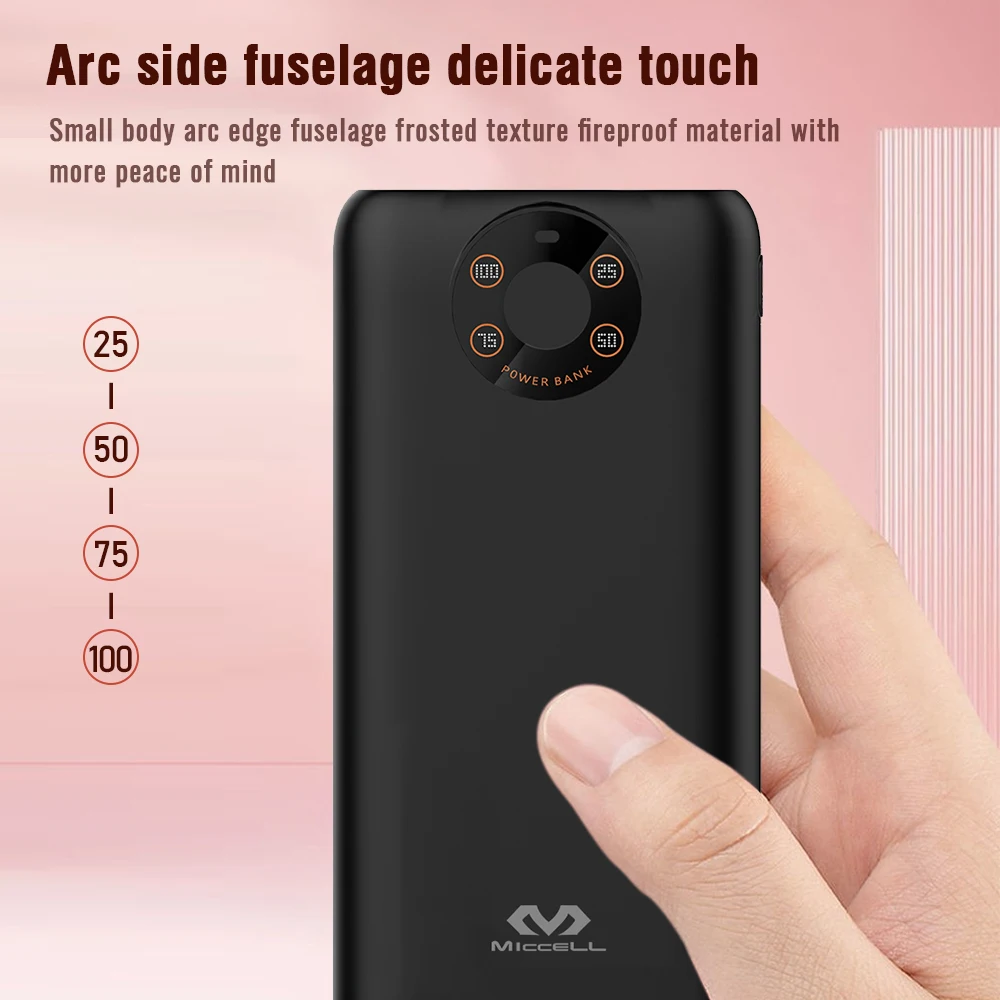 MICCELL Power Bank 10000mah - Fast Charging Portable Battery