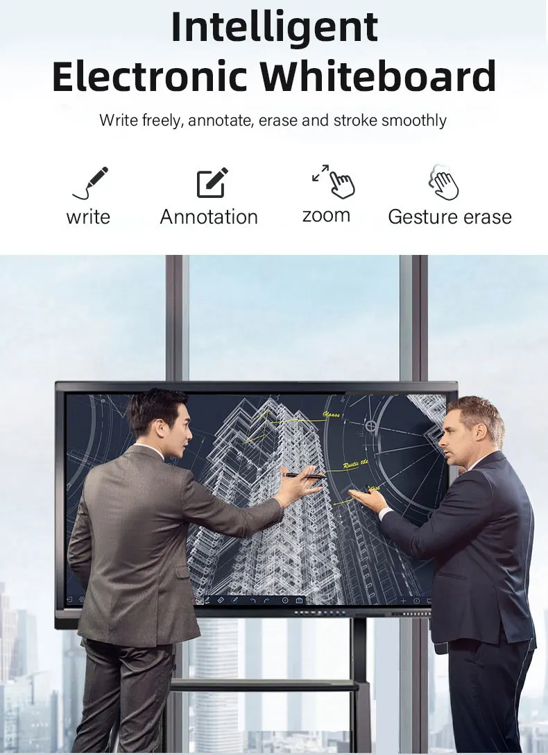 Yczx 65-inch Interactive Glass Whiteboard Intel Core I7 With Aluminum ...