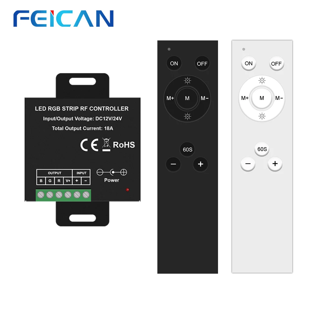 Rf Led Rgb Controller Switch 8 Keys Rf Remote Control Dc12 24v Plastic ...