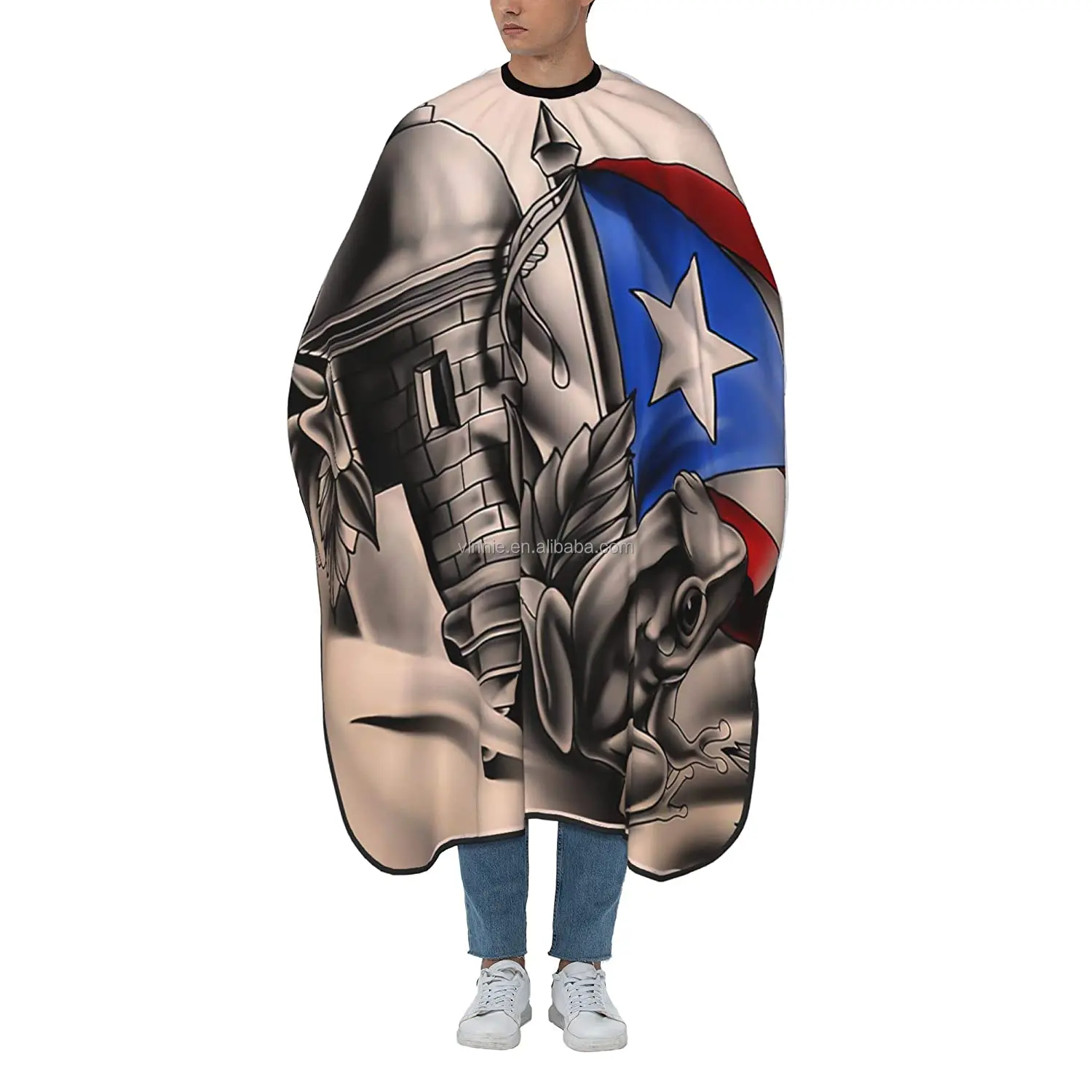 Puerto Rican Pride Flag Barber Cape - Stylish & Functional