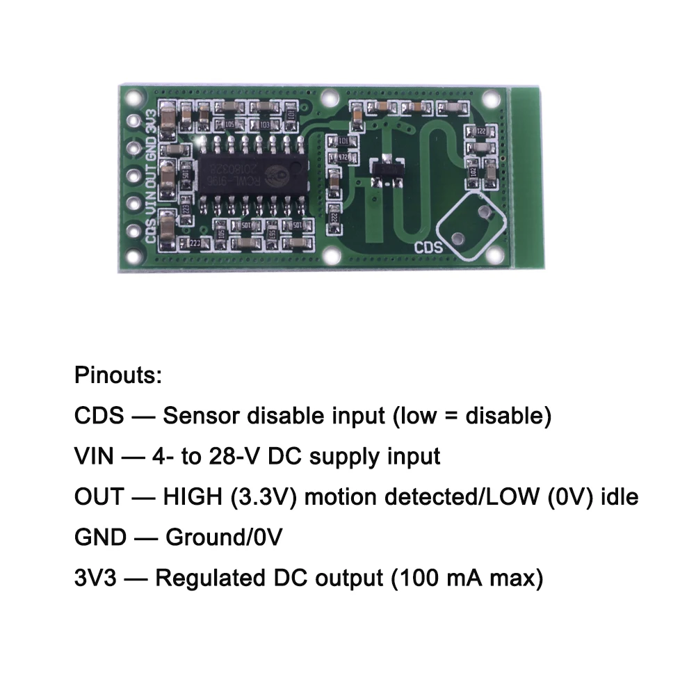 RCWL-0516 Microwave Doppler Radar Sensor Switch Module for Arduino