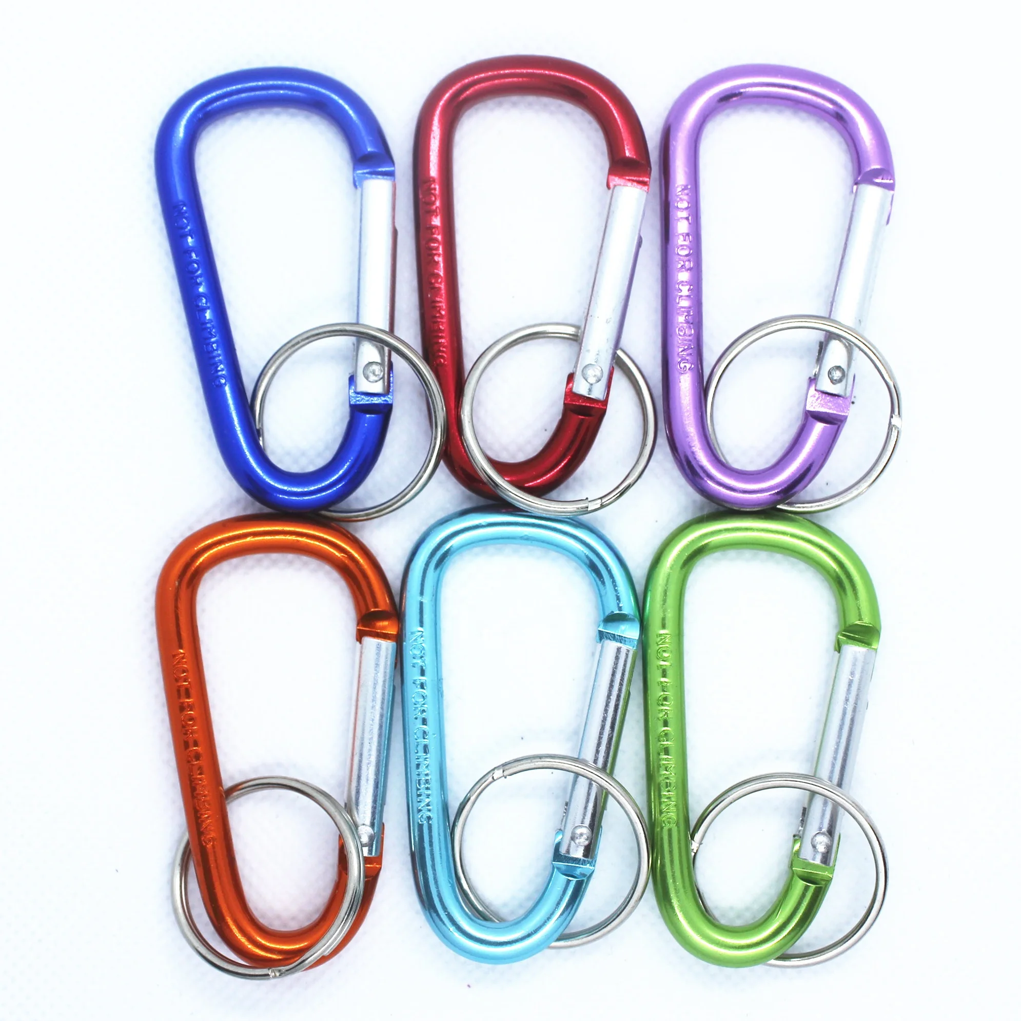 Aluminum D-ring Spring Loaded Gate Small Keychain Carabiners Clip For ...