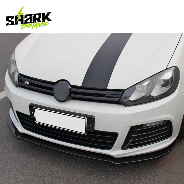 Pp Plastic Body Kit Front Bumper Lip For Vw Golf 6 R20 3 Pieces Front ...