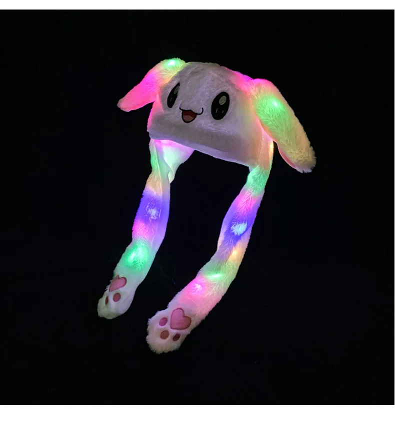 Wholesale Hat Funny Kawai Plush Led Light Glowing Moving Ear Hat Flap ...