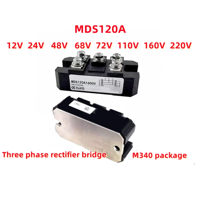 MDS120A Three-Phase Rectifier Bridge Module - 12V to 1600V