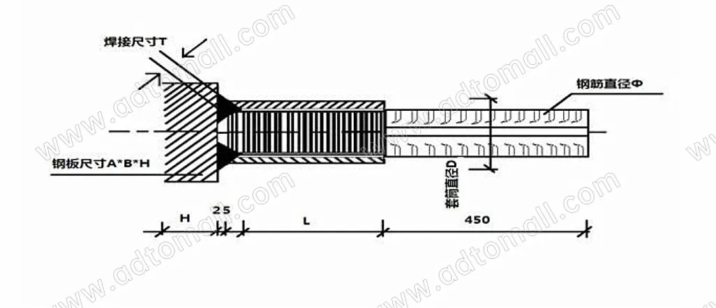 ADTO 345B/S45C 25mm-60mm 강철 접합 용접 가능 철근 커플러는 건축용| Alibaba.com