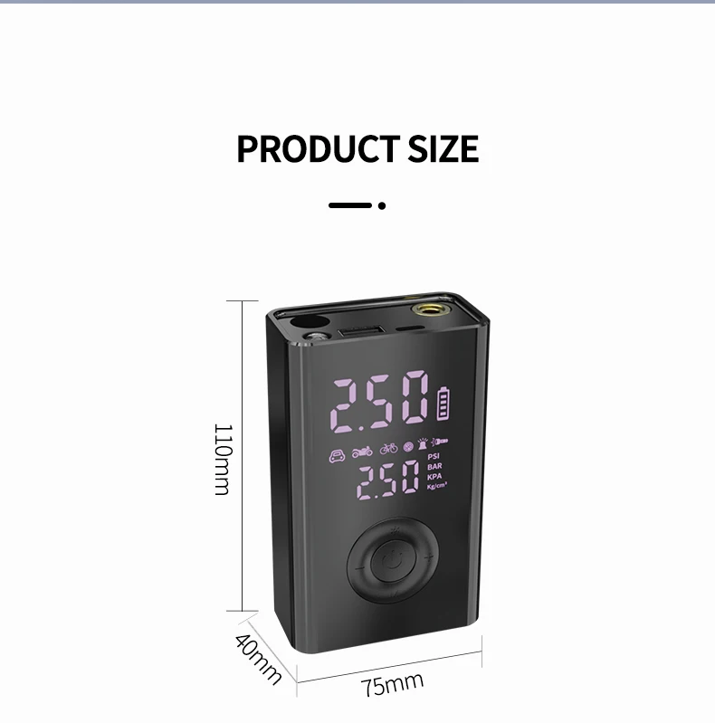 Yoelbaer 150psi Mini Inflatable Air Compressor Automatic Smart Tire ...