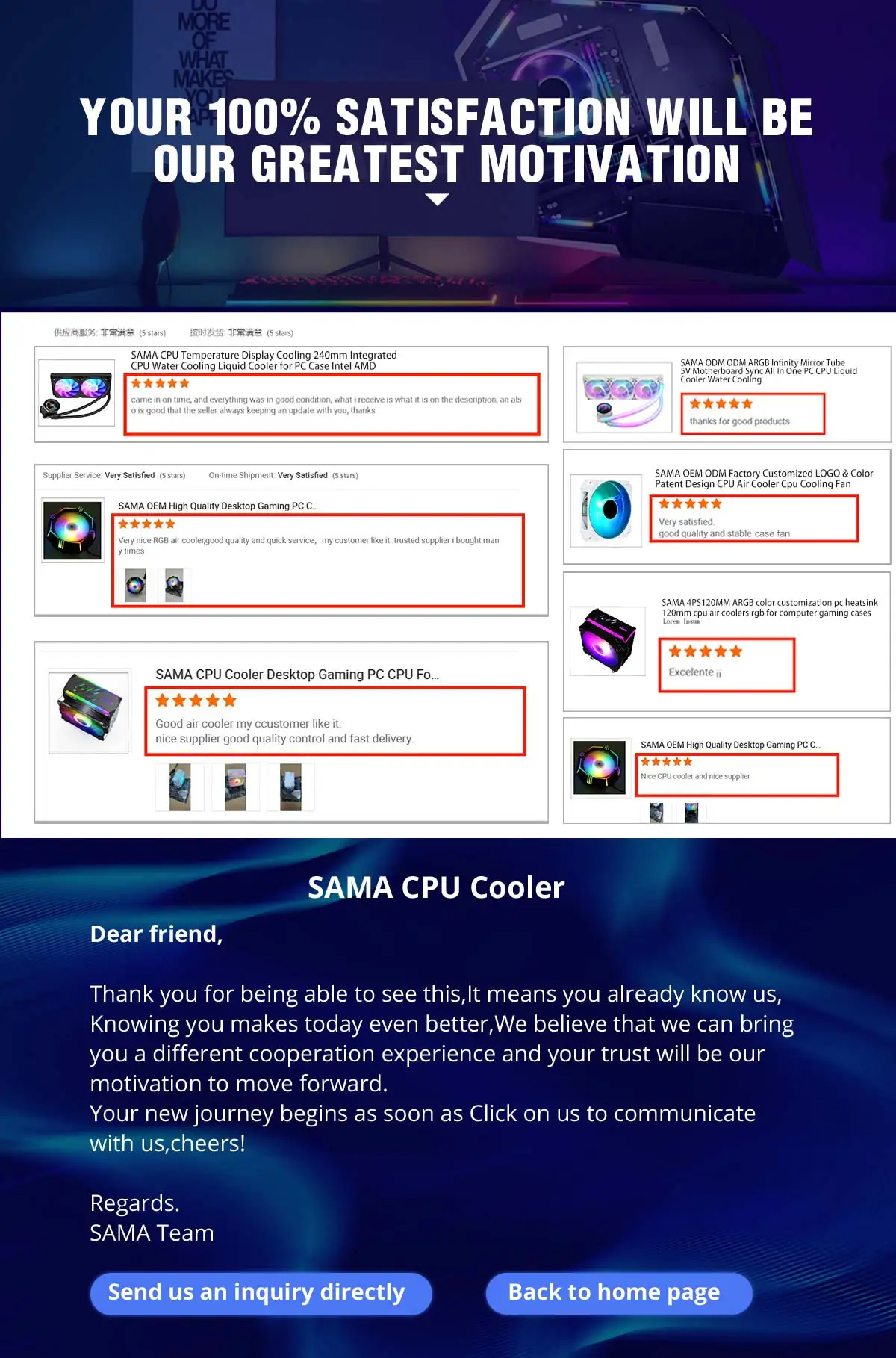 SAMA 240mm Liquid Cooler - Efficient Water Cooling PC