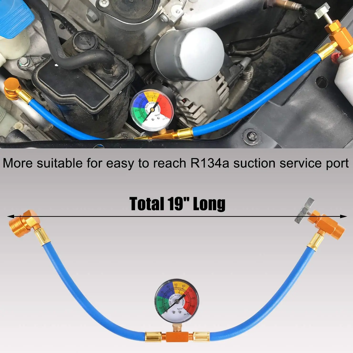 R134A Car AC Refrigerant Charge Hose Kit - Durable & Reliable