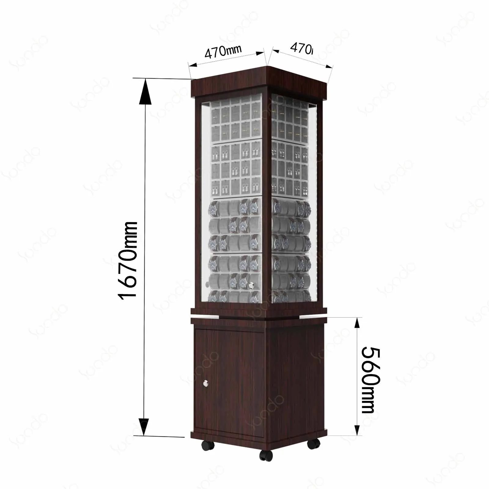 OEM ODM Narrow Rectangular Rotating Watch Display Stand Luxury Wrist ...