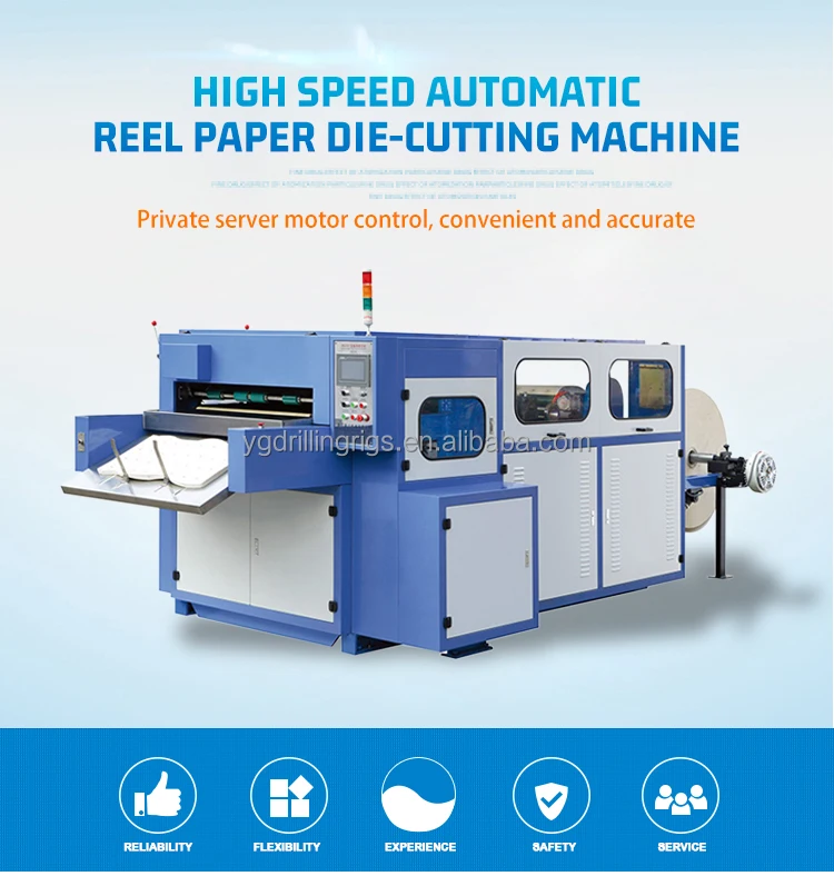 High Speed Roll Paper Cup Blanks Cutting Machine Hydraulic Paper ...