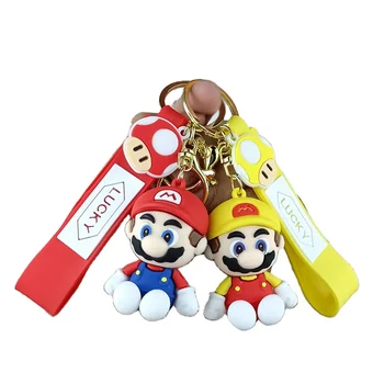 Red Mario Pendant Key Chain Cute Cartoon Keychain Silicone 3d Mario ...