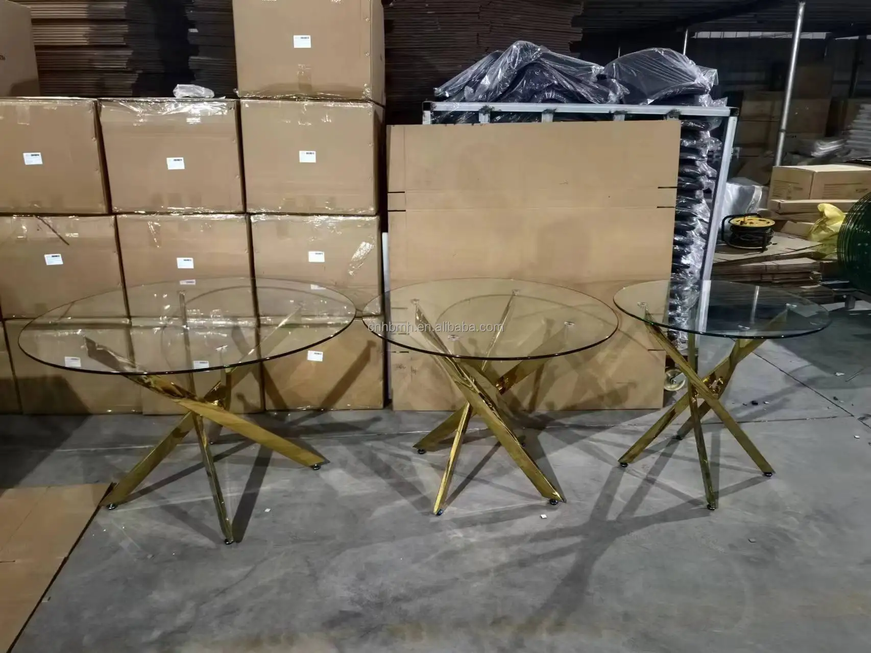 High Quality Light Luxury Glass Table Top Luxury Round Dining Tables ...