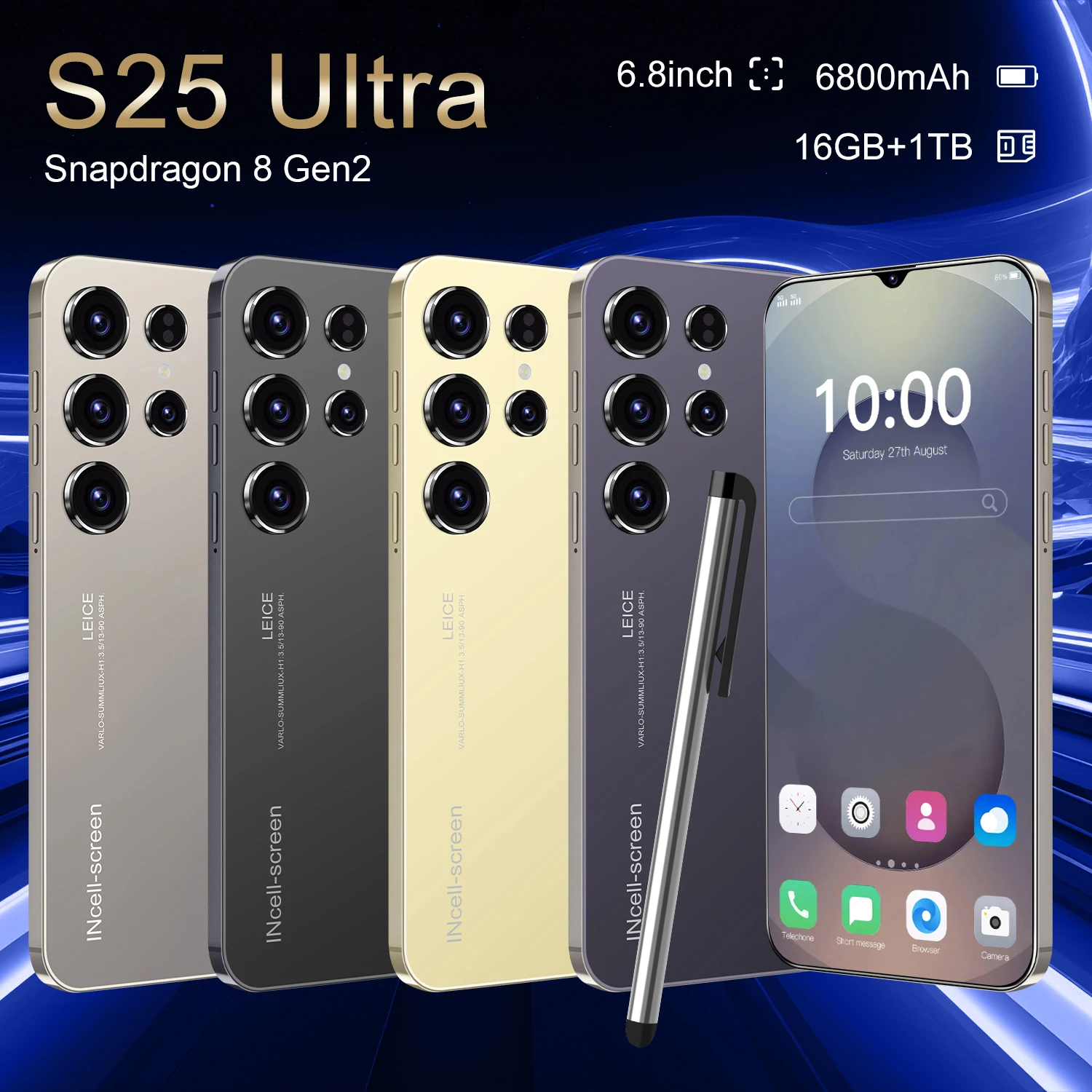 Original S25 Ultra Smartphones 5G Dual SIM Mobile Phone 6.8 Inch Screen ...