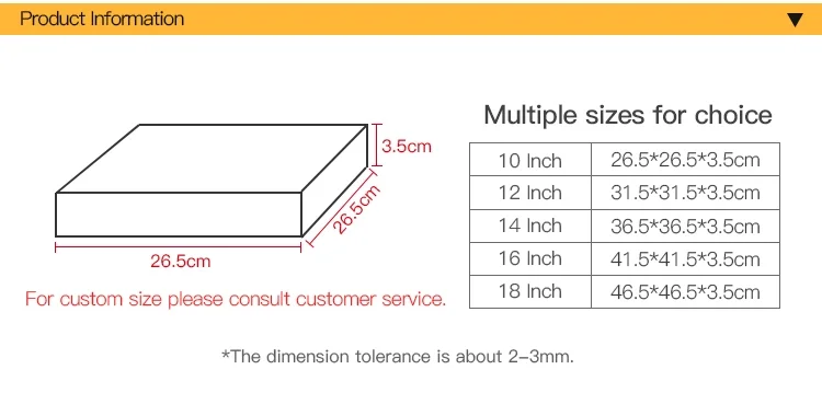 Custom Print 7 18 Inch Corrugated Disposable Black Plain Pizza Packing ...