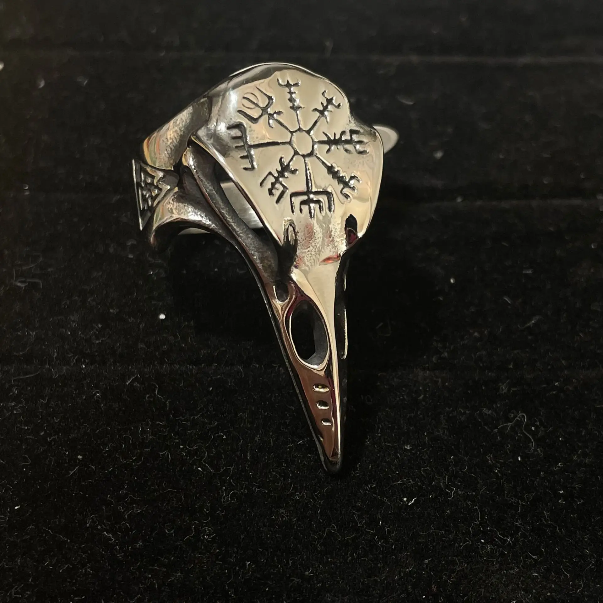 Wholesale Helm of Awe Viking Raven Ring - Celtic Fashion