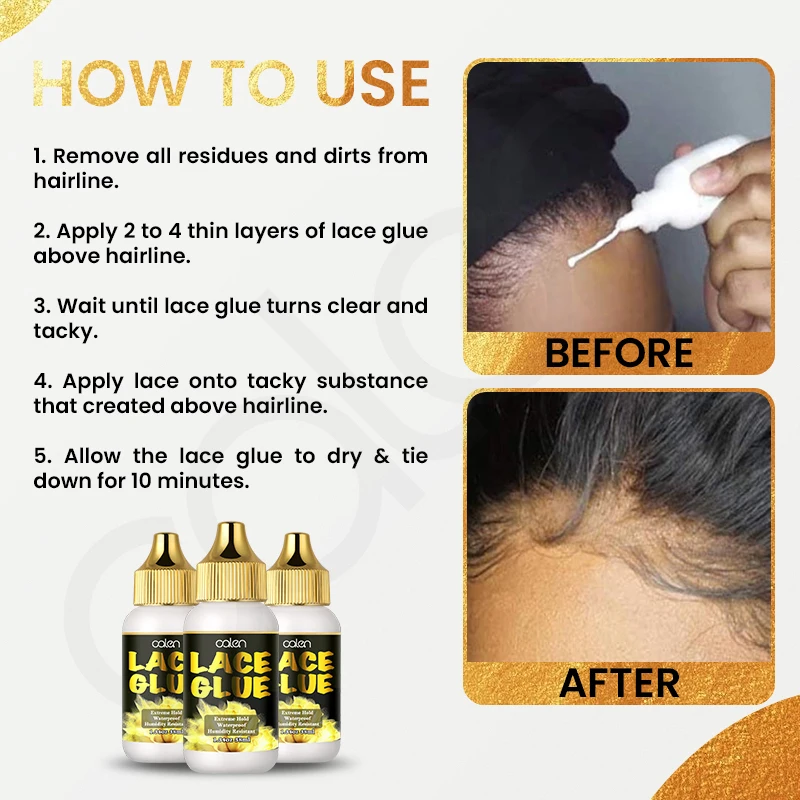 38ml Wig Glue Waterproof And Strong Hold Free Brush Lace Adhesive Lace ...