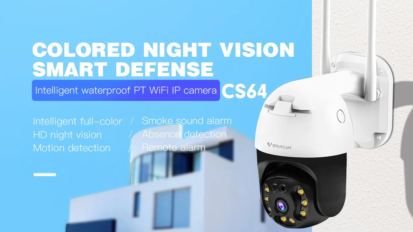 Vstarcam Cs64 Security Cameras With Color Night Vision Wifi ...