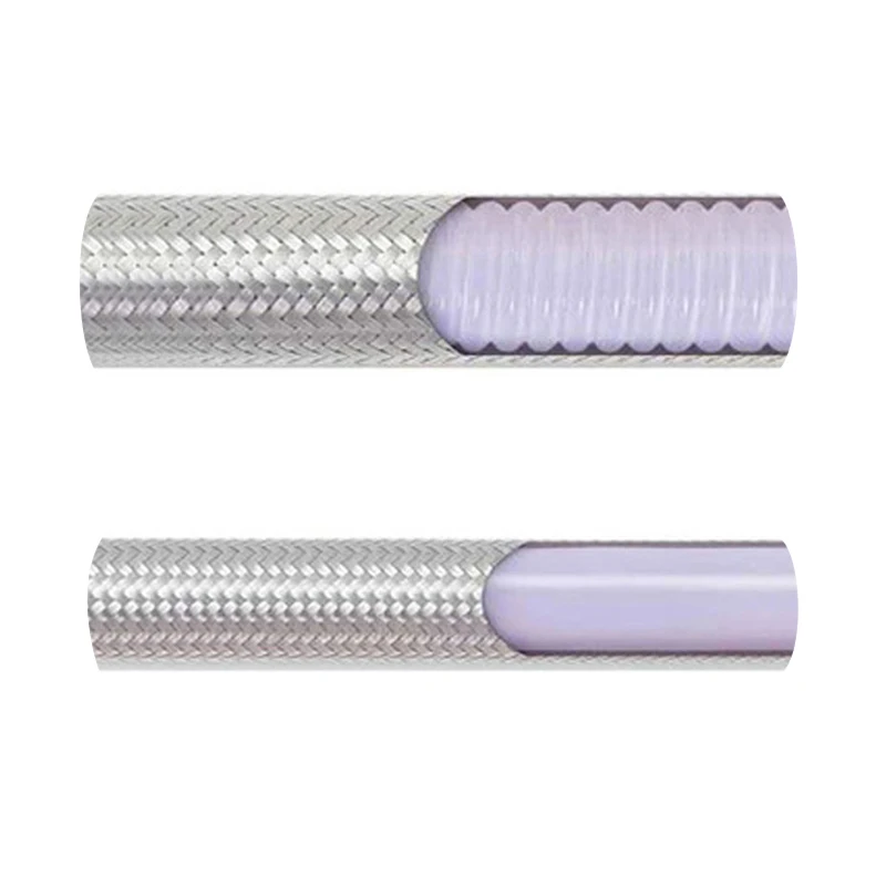 PTFE Braided Hose SAE100 R14 High Temperature Pressure Stainless Steel Wire 304 AN8 Convoluted ...