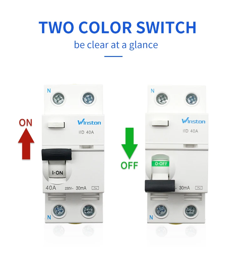 Iid 2p Rccb 230v 6a - 100a 40a Rccb Mini Leakage Circuit Breaker - Buy ...