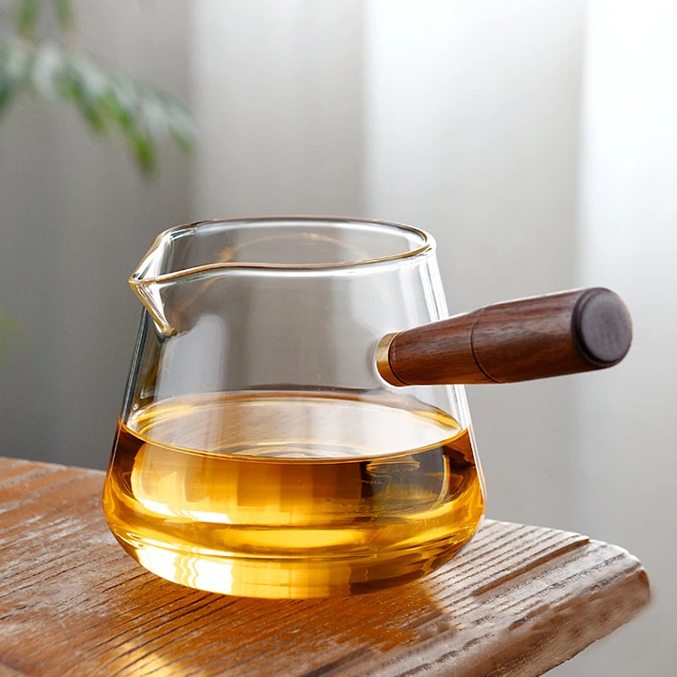 Wholesale 500ml Glass Teapot With Long Wood Handle Japanese Tasting ...