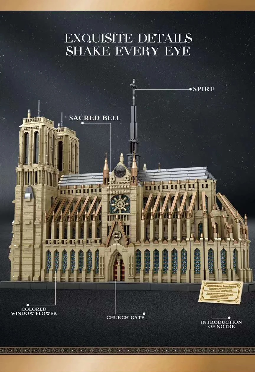 Reobrix 66016 New Moc Idea City Notre Dame De Paris Diy Plastic ...