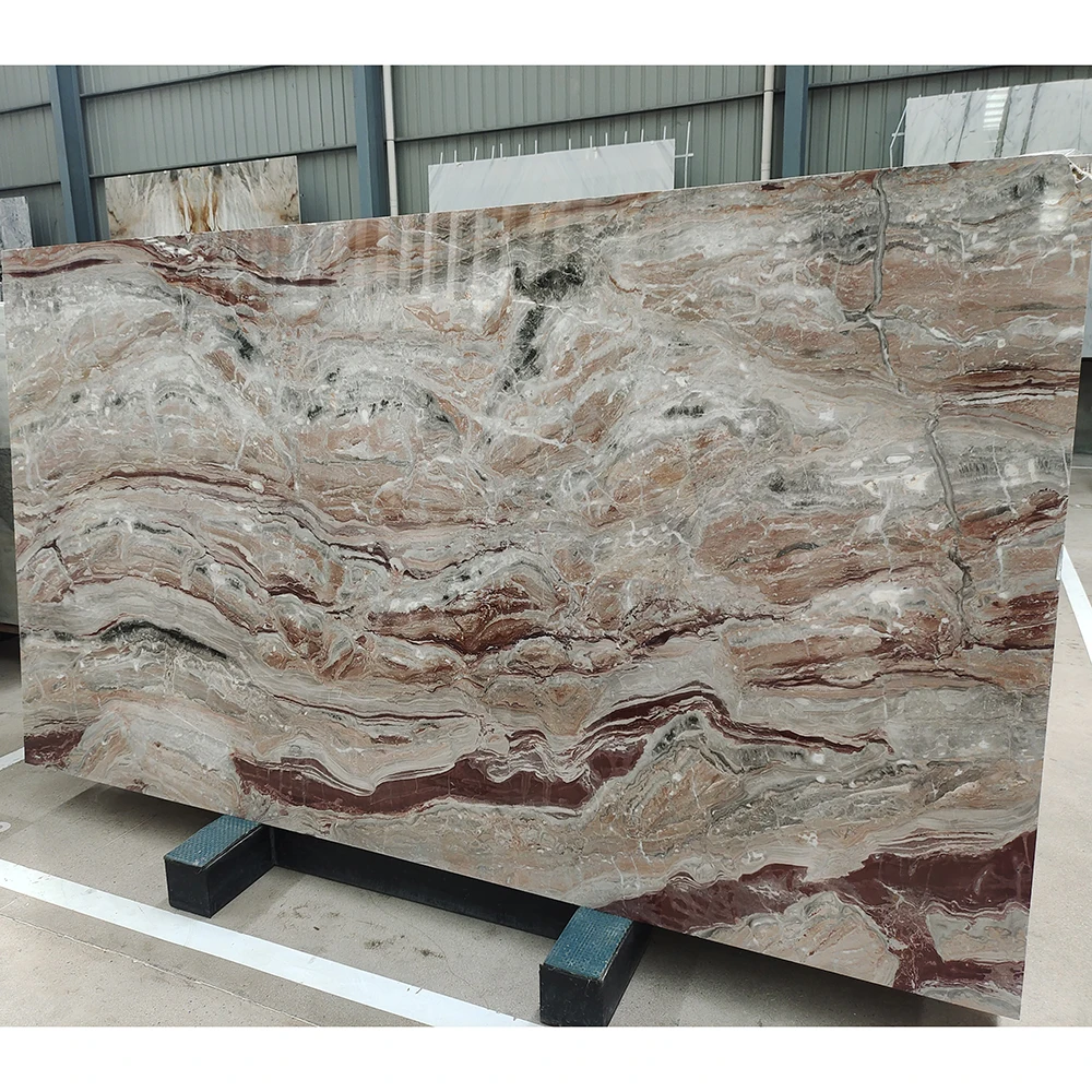 Arabescato Orobico Rosso Marble Slabs for Natural Stone Decor