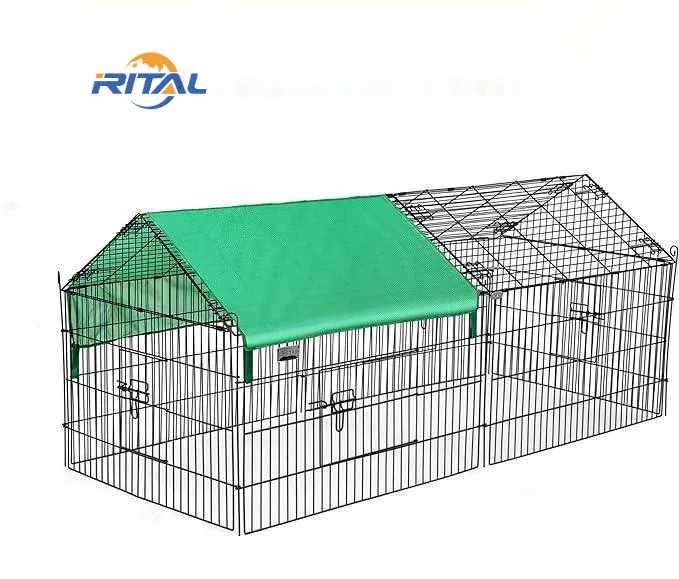 Foldable Metal Chicken Coop Flying Pen Run Enclosure Poultry Crate Pet ...
