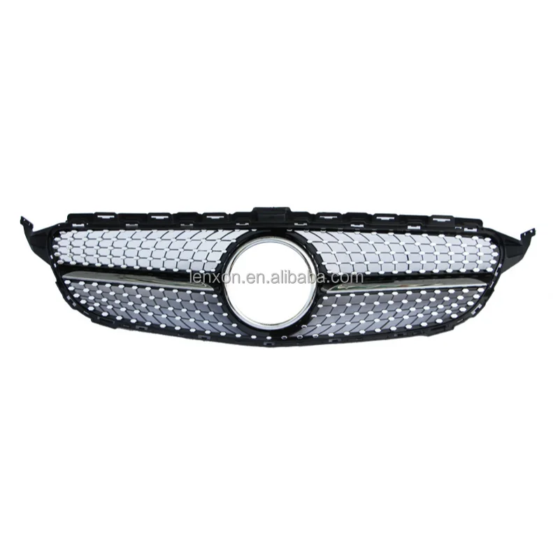 Diamond Grille For Mercedes Benz W205 Silver Black Grill For Benz C ...