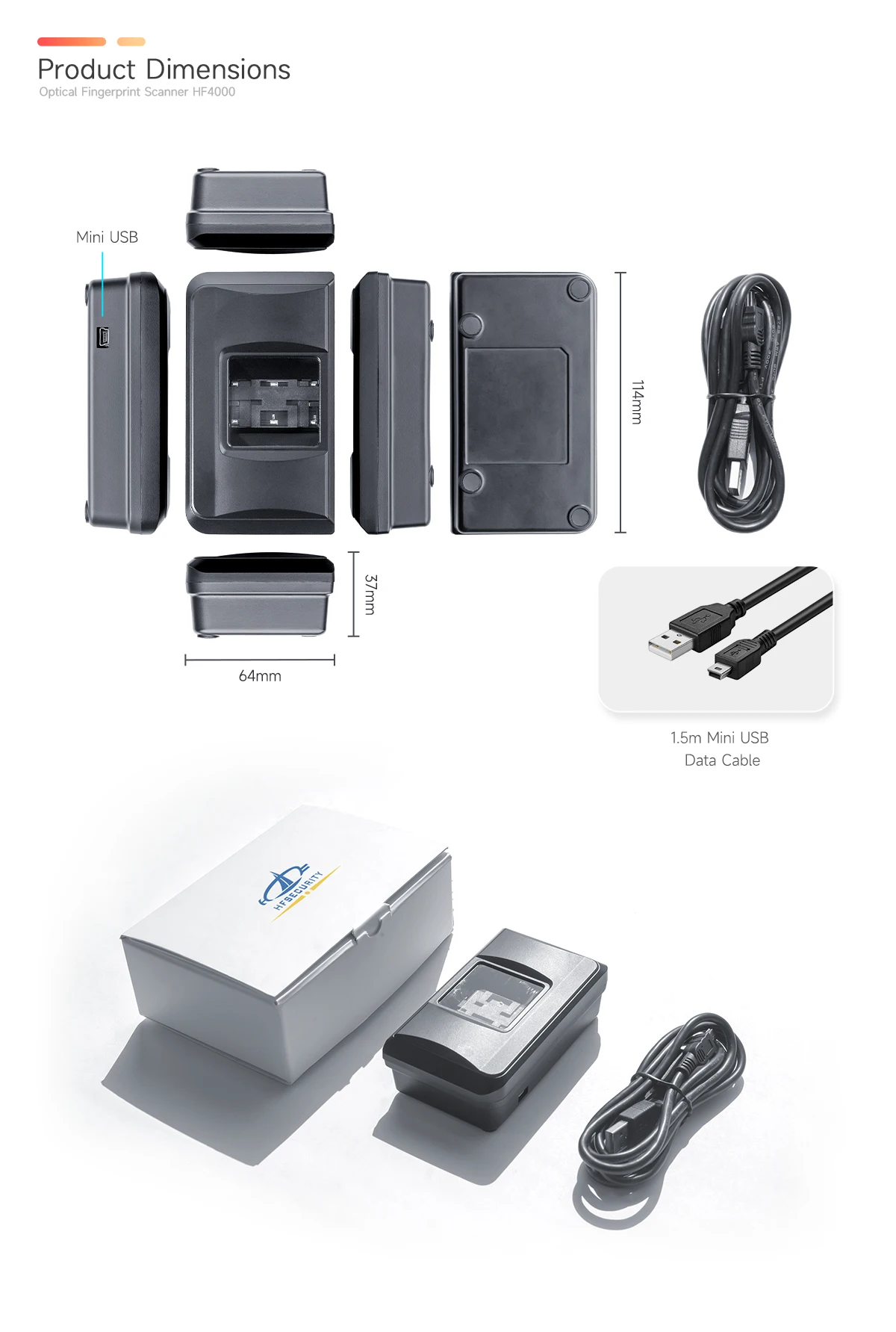 Hfsecurity Os300 Biometric Optical Fingerprint Scanner Motherboard ...